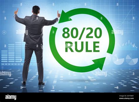 Businessman In The Pareto Rule Illustration Stock Photo Alamy