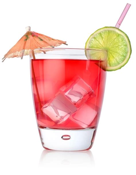 Premium Photo Rad Cocktail In A Glass Isolated On A White Background