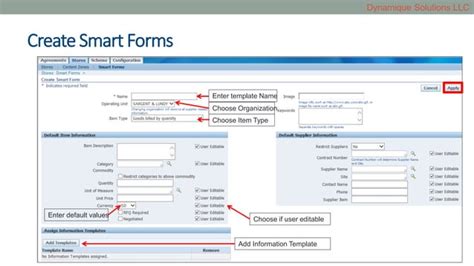 Smart Forms And Information Templates In Oracle Iprocurement