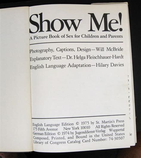 Illustrated Sex Book Titled Show Me By Dr Helga Fleischhauer