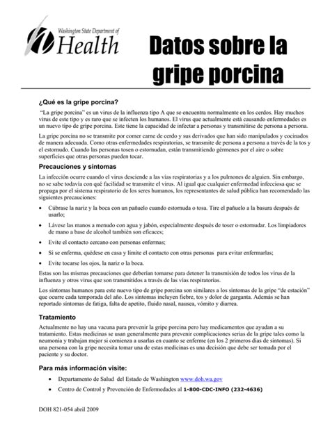 Datos Sobre La Gripe Porcina