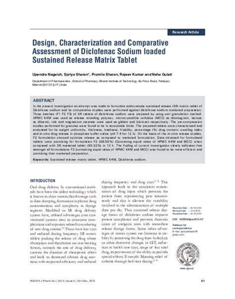 Pdf Design Characterization And Comparative Assessment Of Diclofenac Sodium Loaded Sustained