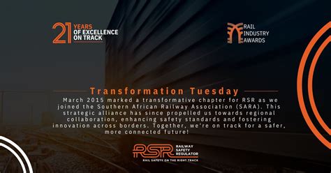 Railway Safety Regulator On Linkedin Transformationtuesday Rsr21years Railsafety