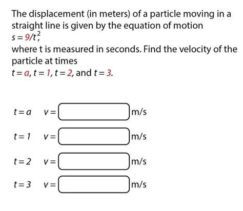 Solved The Displacement In Meters Of A Particle Moving In Chegg