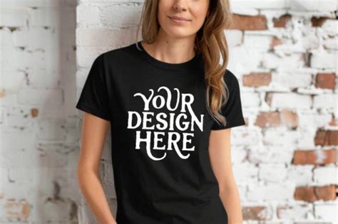 Gildan 64000 T Shirt Black Mockup 8 Graphic By Design Moment