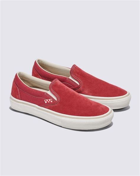 Shop Vans Skate Slip On In Red