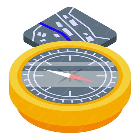 Premium Vector Compass And Map Icon Isometric Of Compass And Map