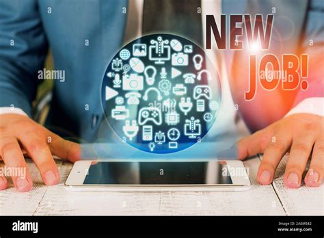 Conceptual Hand Writing Showing New Job Concept Meaning Recently