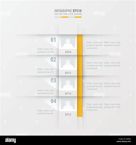 Vector Timeline Report Design Template Yellow Color Stock Vector Image