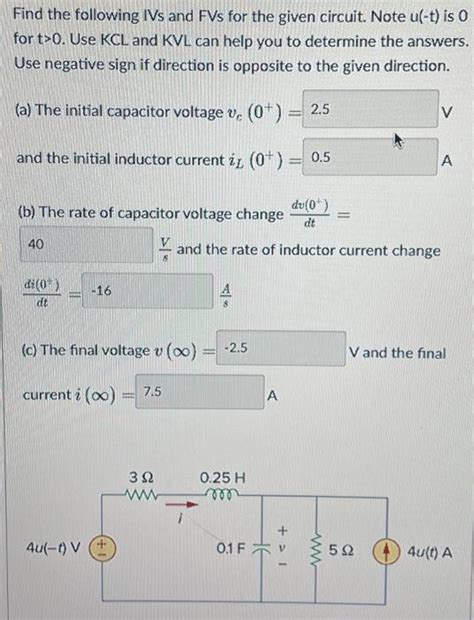 [solved] for t 0 use kcl and kvl can help you to deter