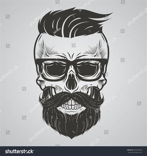 Bearded Skull Illustration Stock Vector 439342666 Shutterstock