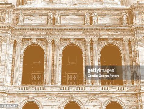 Classical Architecture Building Exterior High Res Vector Graphic