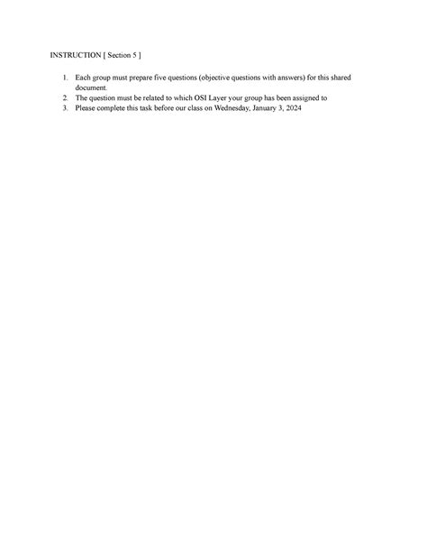 Q A Osi Layer Section Mcq Question And Answers Instruction