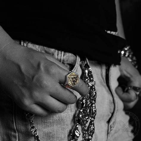 Freemason Light Sterling Silver Masonic Skull Ring Gthic