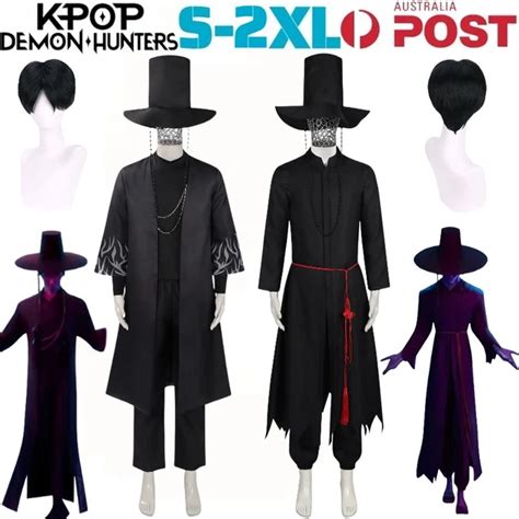 K Pop Demon Hunters Saja Boys Jinu Cosplay Costume Halloween Coat Hat