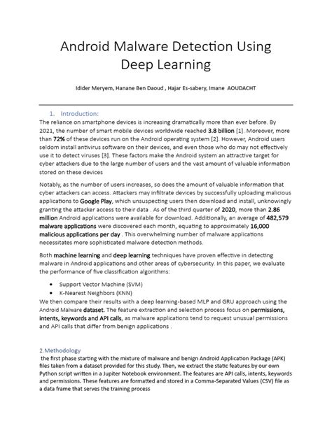 Android Malware Detection Using Deeplearning Pdf Receiver Operating