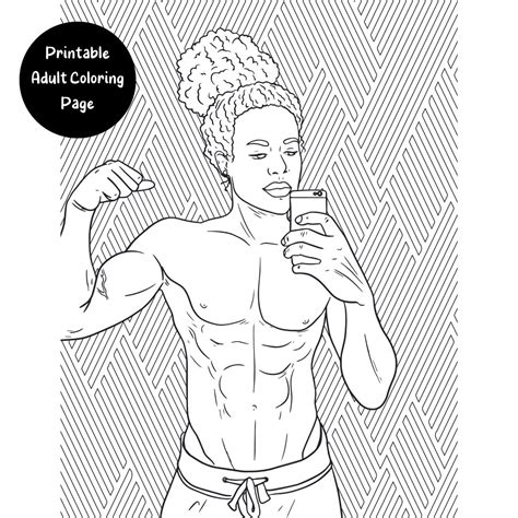 Sexy Male Adult Coloring Pagethirst Trapself Carefitness Junkie