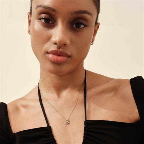 Double Initial Diamond Necklace Edge Of Ember