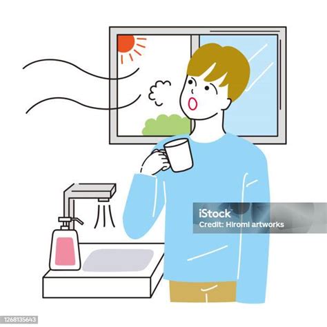 인공 호흡기동안 코로나에 대한 측정으로 양치질하는 남자의 벡터 일러스트 감기바이러스에 대한 스톡 벡터 아트 및 기타 이미지 감기바이러스 공기 오염 귀여운 Istock