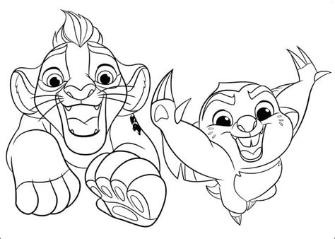 Coloriage La Garde Du Roi Lion Kion et Bunga télécharger et imprimer