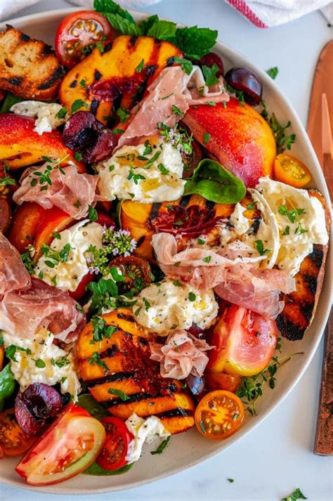 Grilled Nectarine Burrata Prosciutto Salad Recipe