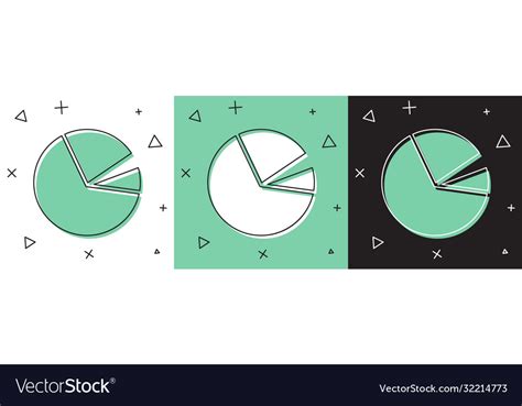 Set Pie Chart Infographic Icon Isolated On White Vector Image
