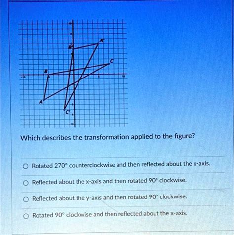 Solved Which Describes The Transformation Applied To The Figure
