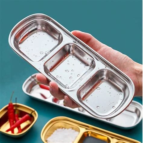 Divided Non Skewing Dipping Dish Seasoning Dish Barbecue Dipping Dish Grid Dish Sauce Christmas