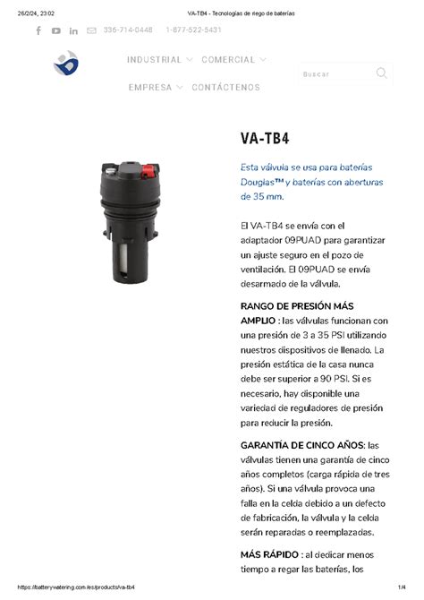 Va Tb4 Tecnologías De Riego De Baterías 336 714 0448 1 877 522 I N