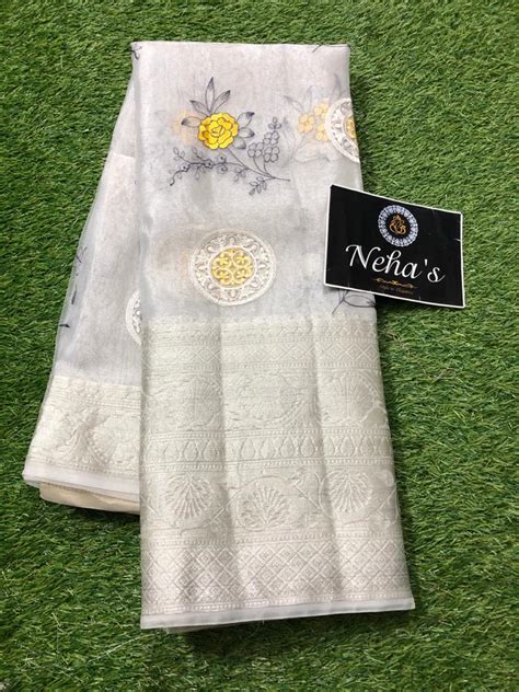 Party Wear Silver Tissue Sarees