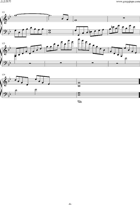 最终幻想vi Tina S Theme 最终幻想 钢琴谱 五线谱
