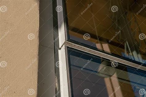 High Efficiency Window Frame And Double Glazing Detail On Building