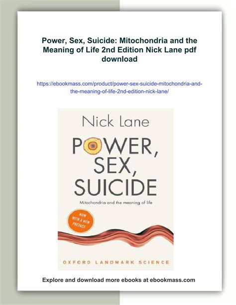 Power Sex Suicide Mitochondria And The Meaning Of Life 2nd Edition