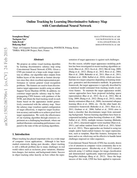 Pdf Online Tracking By Learning Discriminative Saliency Map With