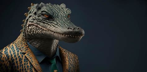 Premium Photo Alligator Dressed In A Formal Business Suit