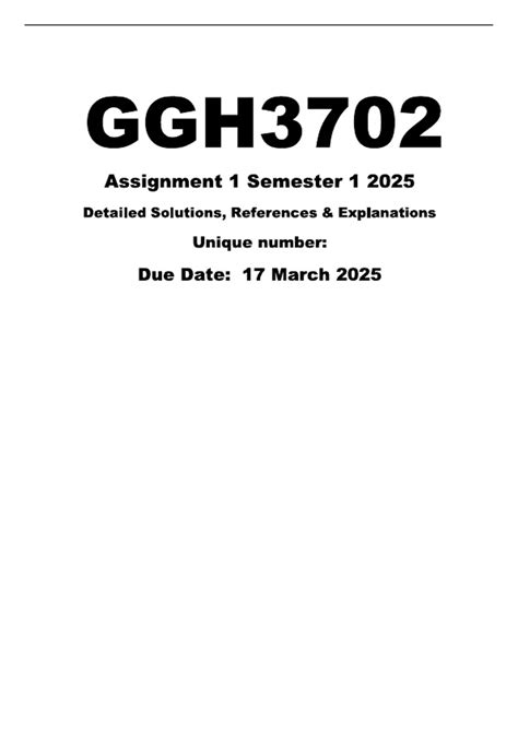 Ggh3702 Assignment 1 Complete Answers Semester 1 2025 Due 17 March