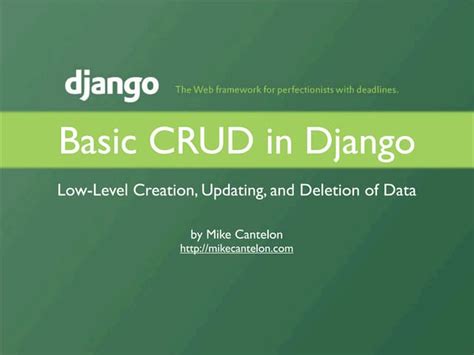 Basic Crud In Django Pdf