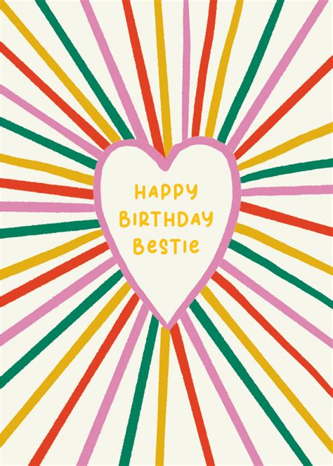 Scribbler Happy Birthday Bestie Heartfelt Hugs Funny Birthday Card