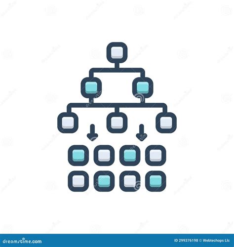 Color Illustration Icon For Workflow Hierarchical And Connections