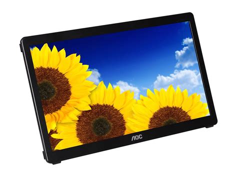 AOC E1649Fwu Black 16 15 6 Viewable 16ms USB Powered WLED Backlit Widescreen LCD Monitor 200