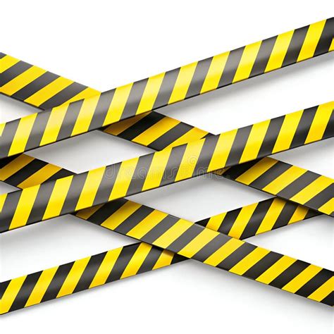 Caution Tape Stripes Isolated On White Background Safety Warning Stock Illustration