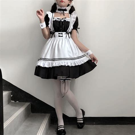 Maid Outfit Sweet Dress Cosplay Maid Costume Short Sleeve Etsy