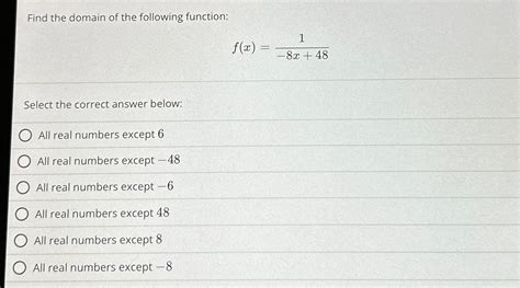 Solved Find The Domain Of The Following Chegg