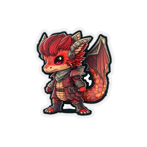 Chibi Dragon Warrior Unique Kiss Cut Sticker Designs Stand Out With Our Custom Stickers Etsy