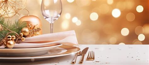 Premium Ai Image Classy Holiday Table Decor On Pale Backdrop
