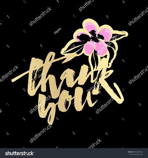 Thank You Card Hand Lettering Motivation Stock Vector Royalty Free