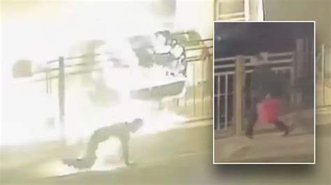 Suspected Arsonist Hit With Instant Karma While Trying To Burn Exs