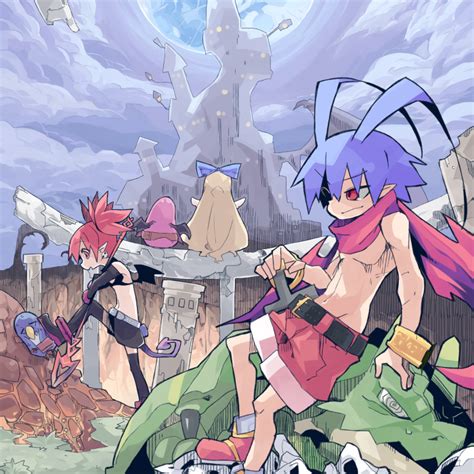 Etna Prinny Flonne Laharl And Dragon Disgaea And 1 More Drawn By