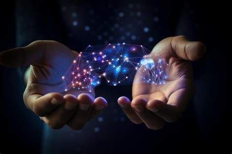 Premium Photo Man Holding Virtual Cloud Computing On Hand With Connection Line