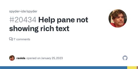 Help Pane Not Showing Rich Text · Issue 20434 · Spyder Idespyder · Github